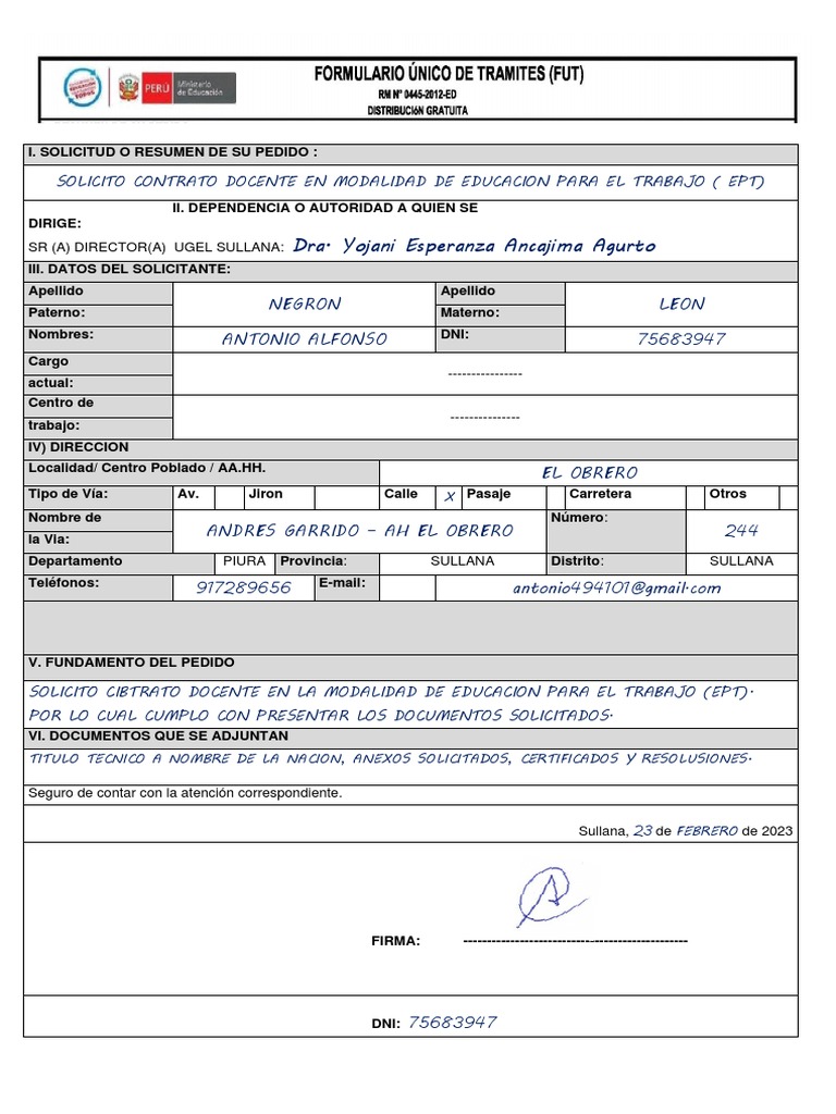 Fut Ugel Sullana - 2023 | PDF