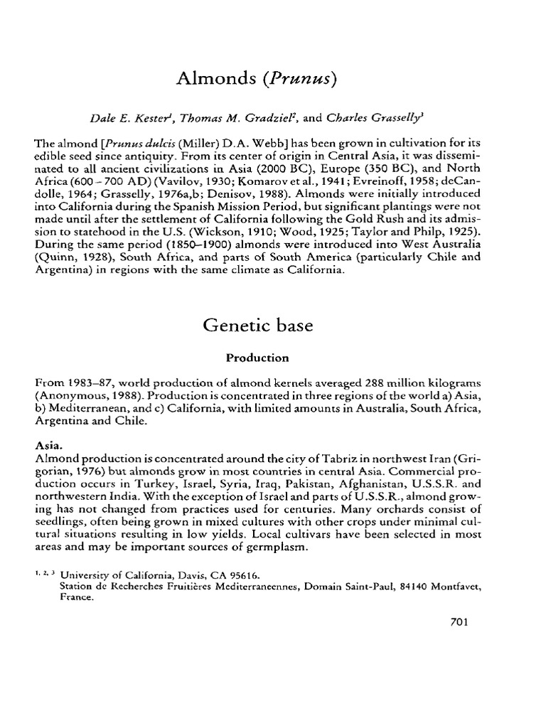 Kesler. Almonds. Acta Hortic | PDF