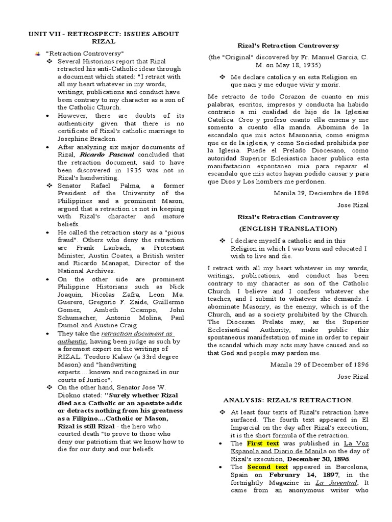 Unit 7 Rizal | PDF | Philippines