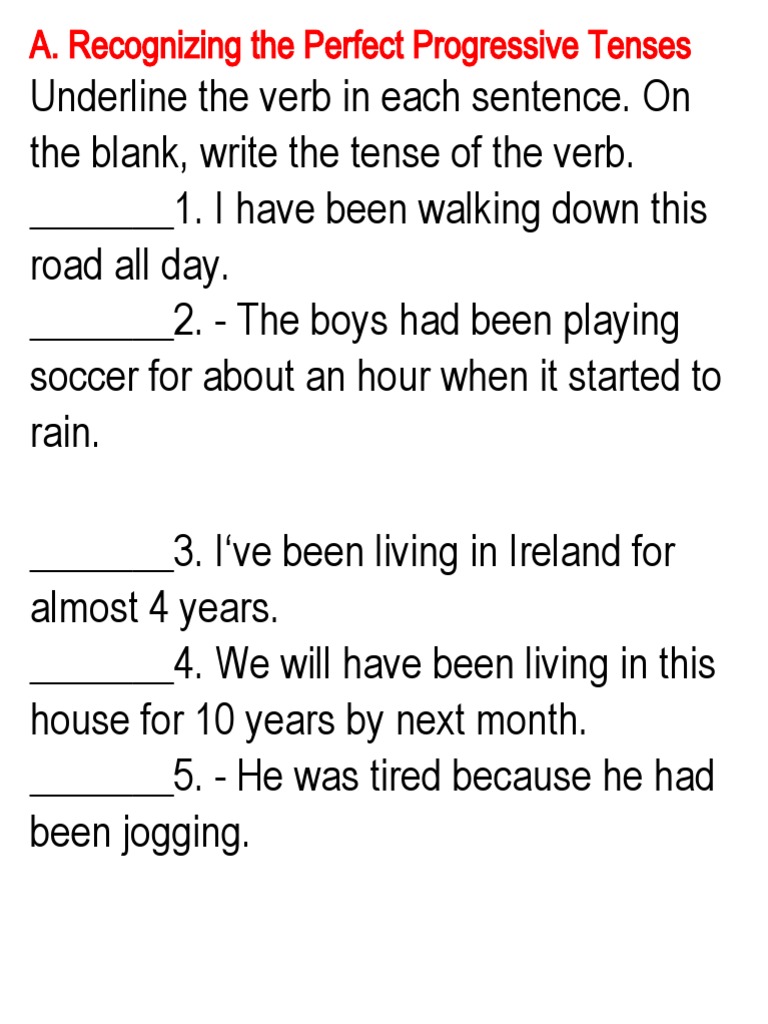 Perfect Continuous Tense Exercise | PDF | Grammatical Tense | Verb