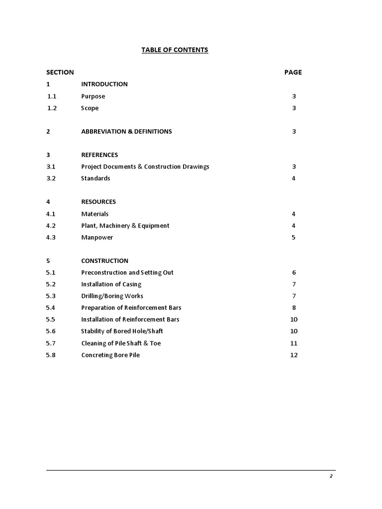 MOS Bored Pile Work | PDF | Deep Foundation | Engineering