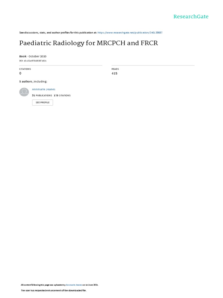 Paediatric Radiology For MRCPCH and FRCR | PDF | Radiology | Thymus