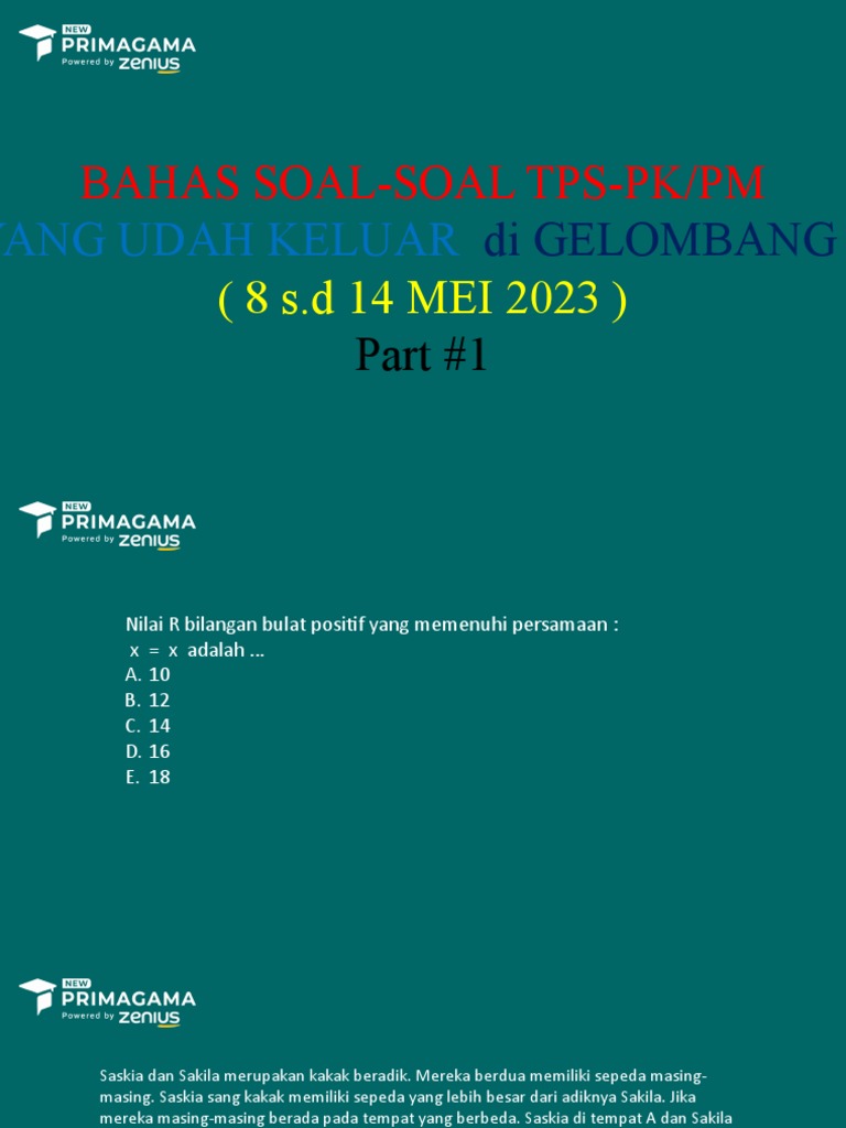 Bahas Soal Asli TPS UTBK-SNBT 2023 - (60 Soal) - Siswa | PDF
