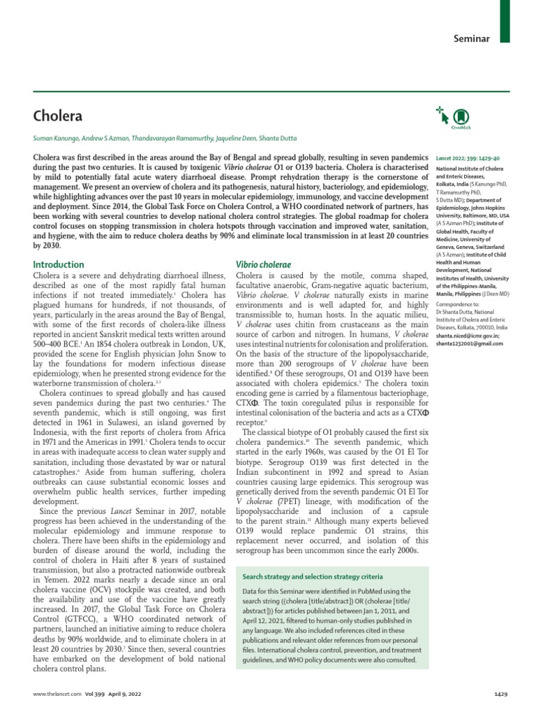 Cholera | PDF | Cholera | Antimicrobial Resistance
