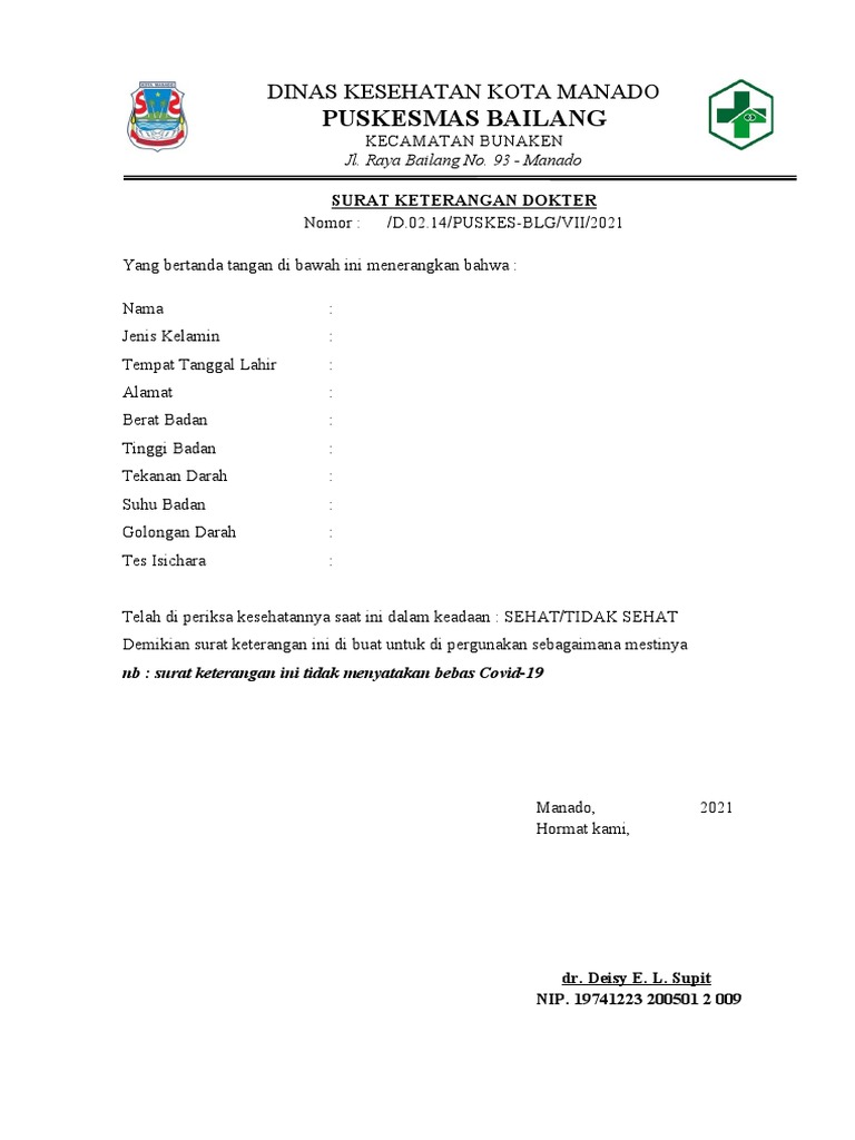 Surat Keterangan Dokter | PDF