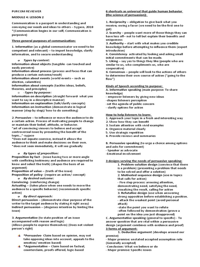 Purcom Reviewer Finals | PDF | Persuasion | Information
