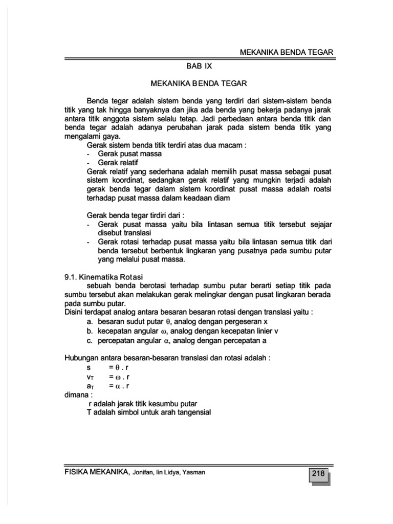 Modul Mekanika Benda Tegar | PDF
