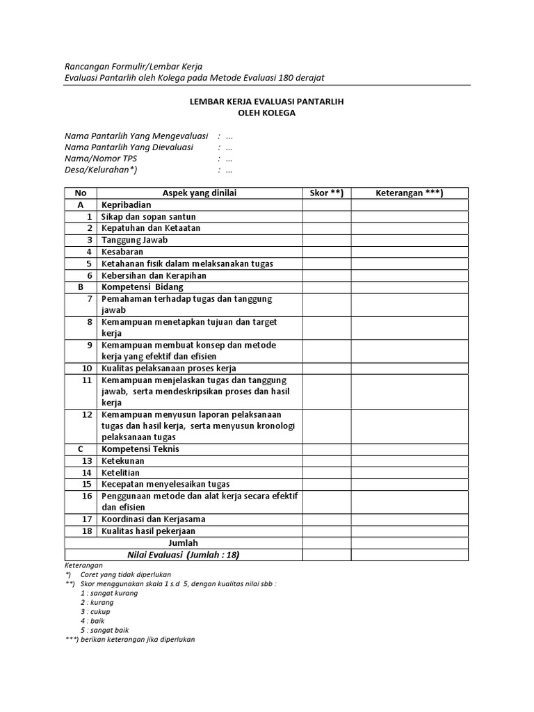 Tools Evaluasi Pantarlh Metode 180 Derajat_230524_114926 | PDF