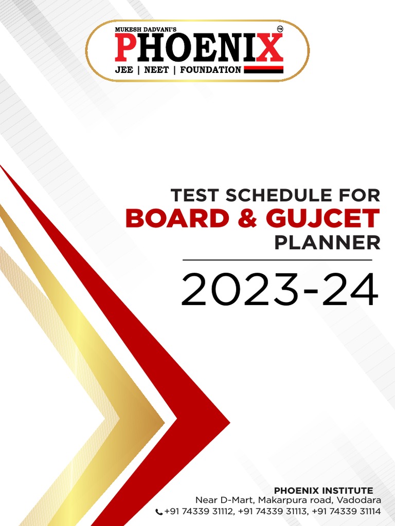Board & Gujcet Planner 2023-24 | PDF | Physical Sciences | Chemistry
