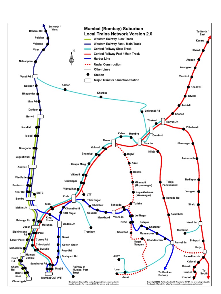 Bombay Suburban Trains Map | PDF | Mumbai