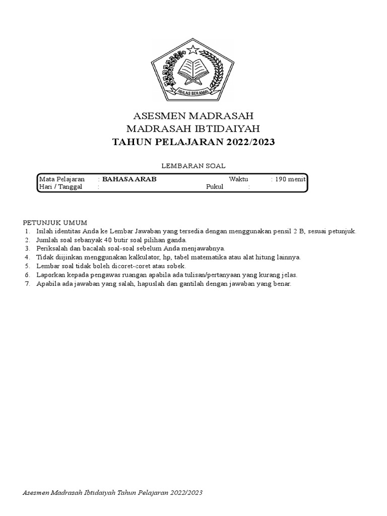 Soal Bahasa Arab Am Rev | PDF