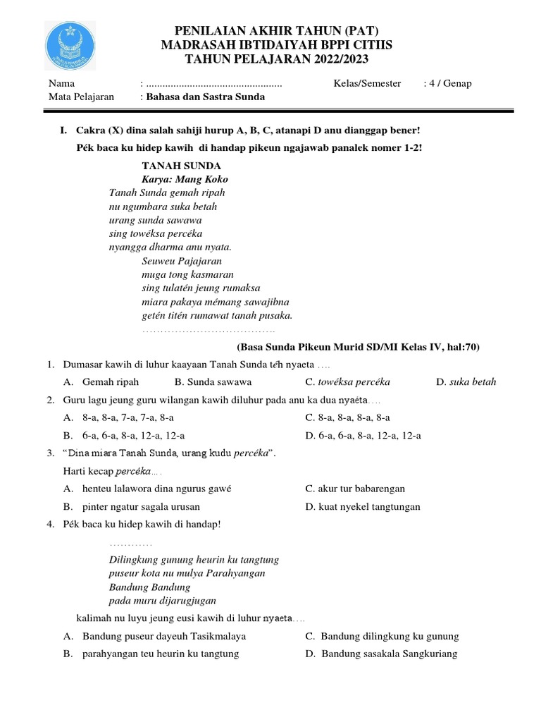 Bahasa Dan Sastra Sunda | PDF