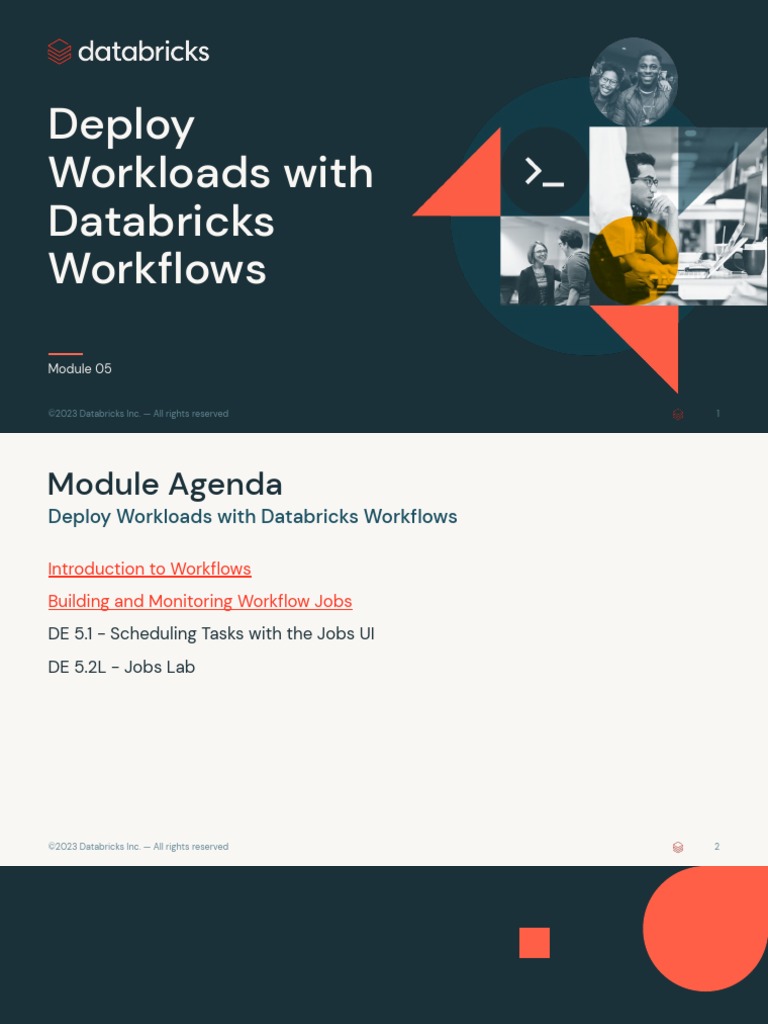De Mod 5 Deploy Workloads With Databricks Workflows | PDF | Cloud Computing | Workflow