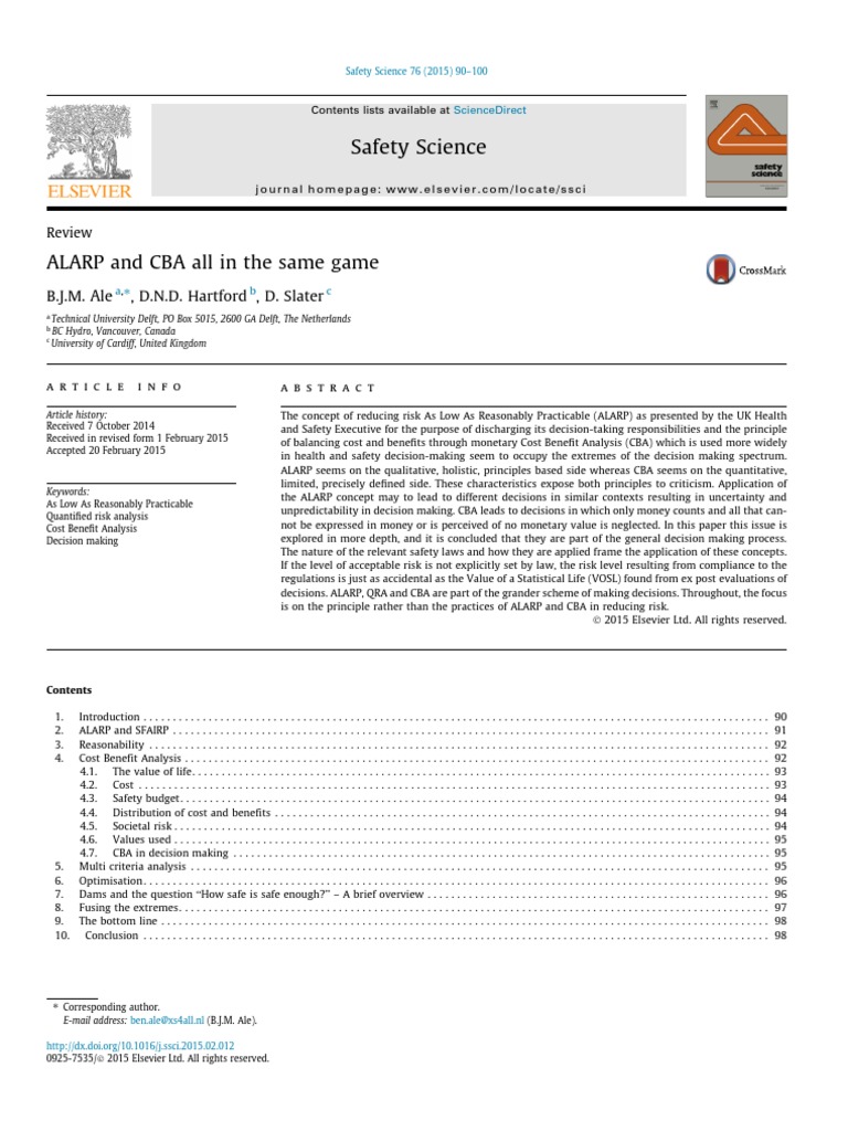 (Safety Science Vol. 76) Ale, B.J.M. - Hartford, D.N.D. - Slater, D ...