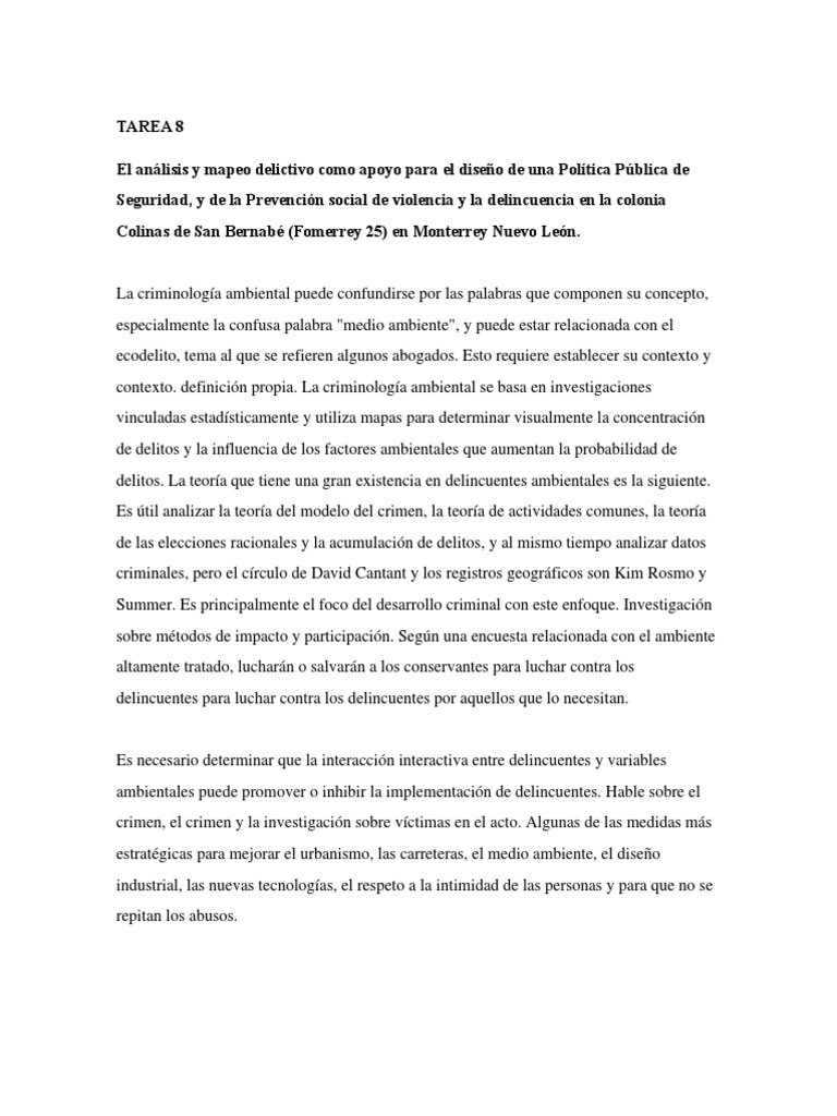 Tarea 8 | PDF | Criminología | Victimologia