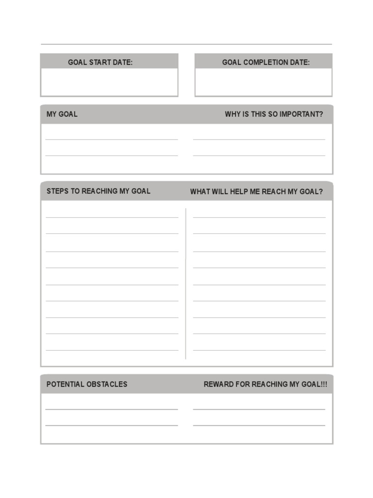 Free Printable Simple Goal Setting Worksheet | PDF