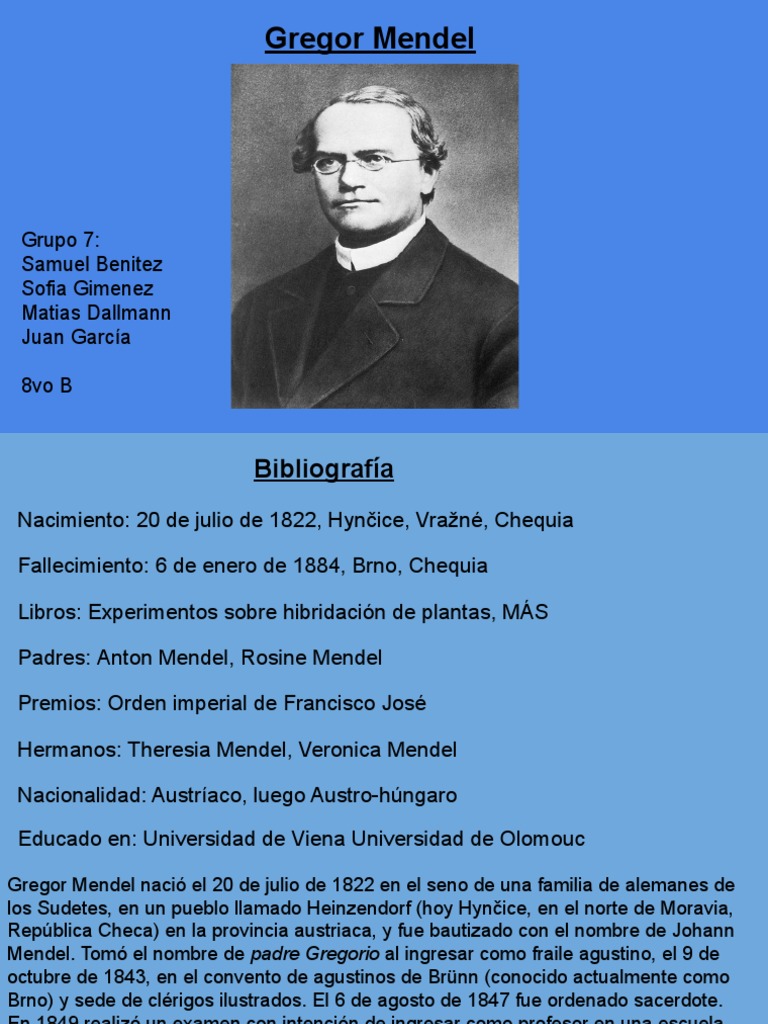 Biografía de Gregor Mendel | PDF | Viajes y turismo | Arte