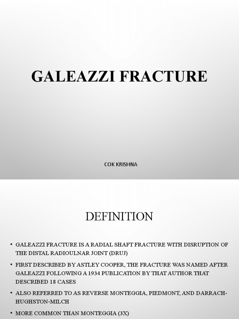 Galeazzi Fracture | PDF | Elbow | Arm