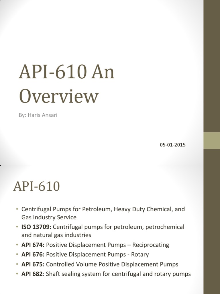 API-610 An Overview | PDF | Pump | Mechanical Engineering