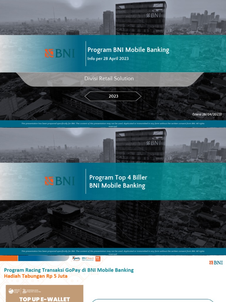 Program BNI Mobile Banking - Periode Mei 2023 | PDF