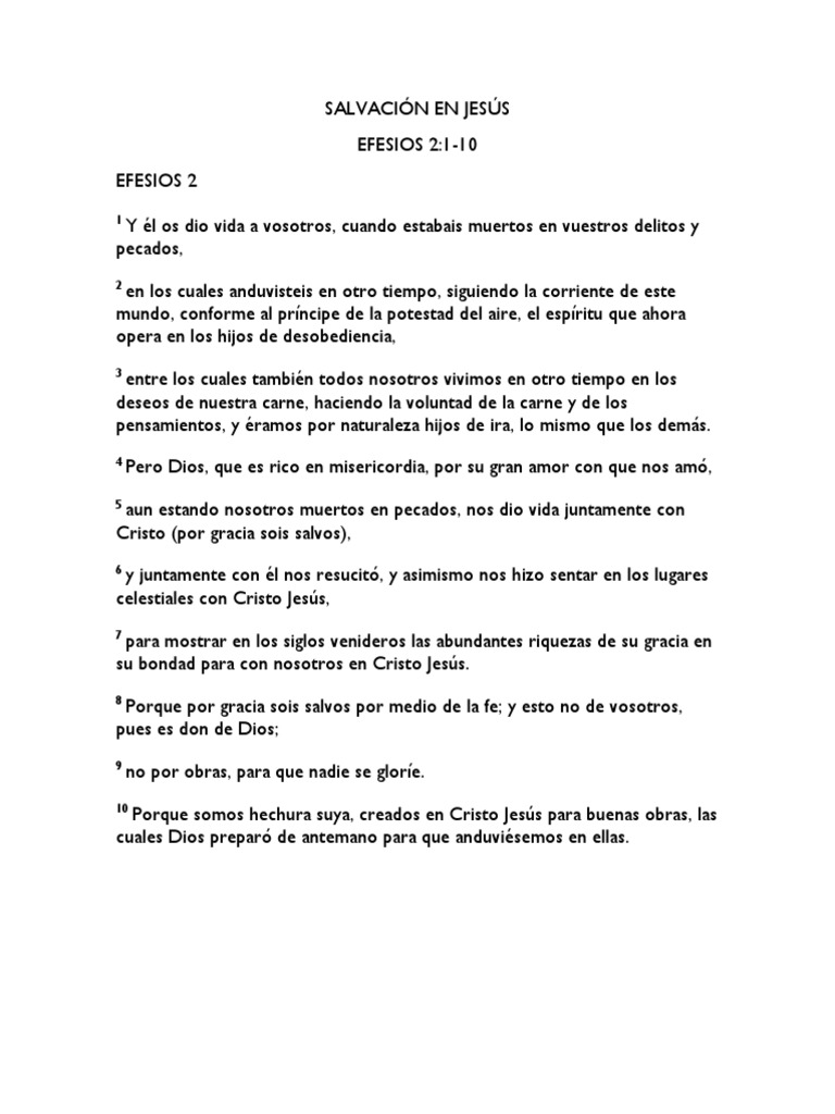 Salvos Por Gracia-Efesios 2 | PDF | Pecado | Cristo (título)