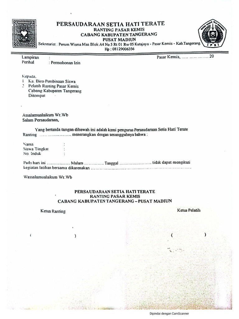 Surat Izin Ranting | PDF