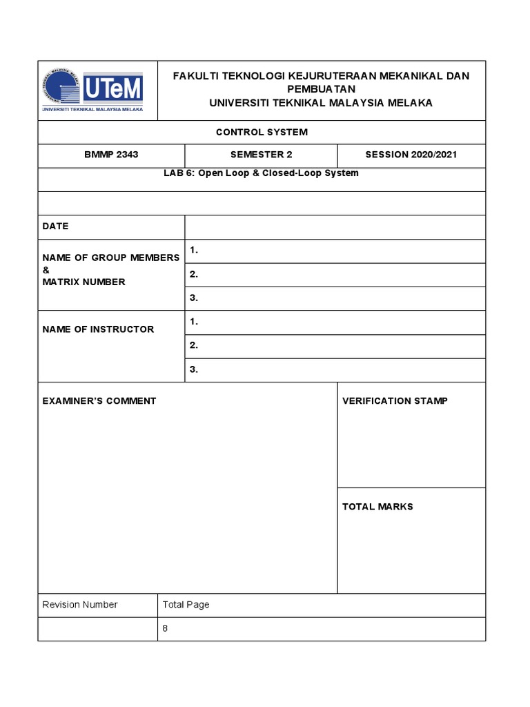 Lab 5 - Open Loop and Closed Loop System | PDF | Control Theory ...