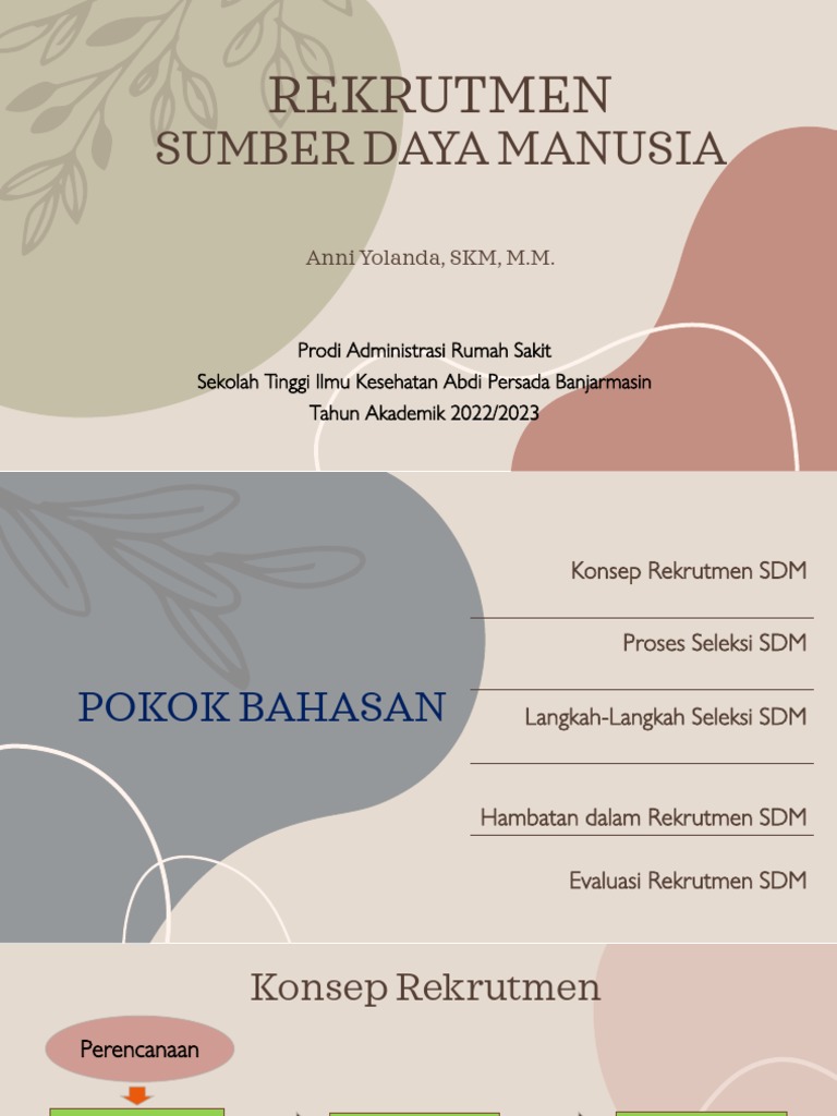 Rekrutmen SDM (Pert.3) | PDF | Karier & Perkembangan