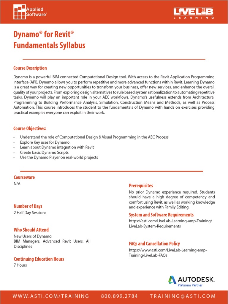 Dynamo For Revit Fundamentals Pdf Autodesk Revit Computer Programming