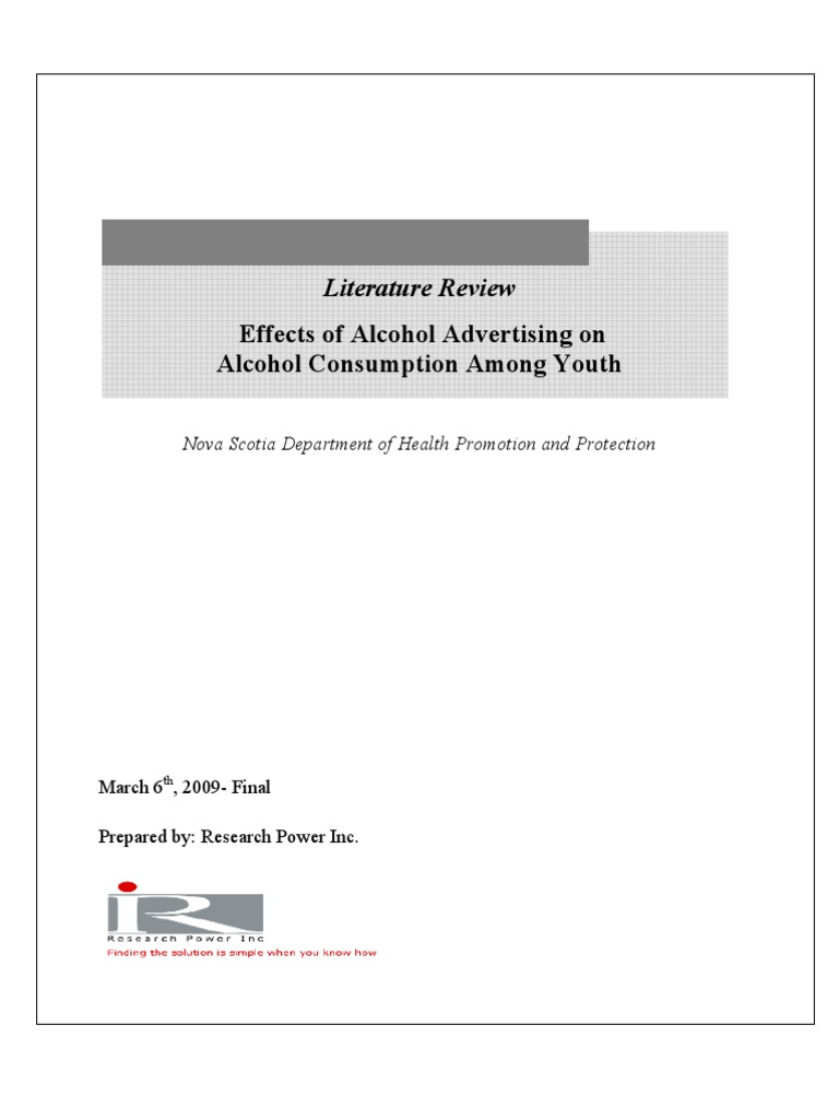 Alcohol Advertising Literature Review | PDF | Alcoholic Drinks | Youth