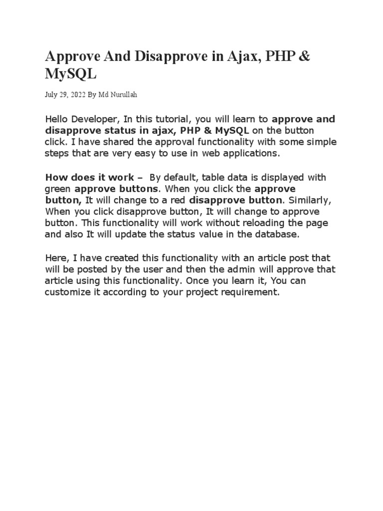 Approve and Disapprove in Ajax | PDF | Information Retrieval | Data