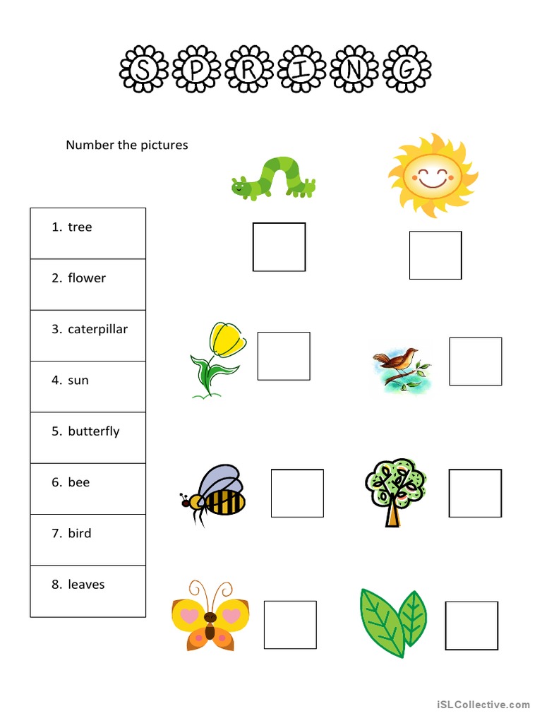 8 Spring Worksheets For YLs | Download Free PDF | Lepidoptera | Butterfly