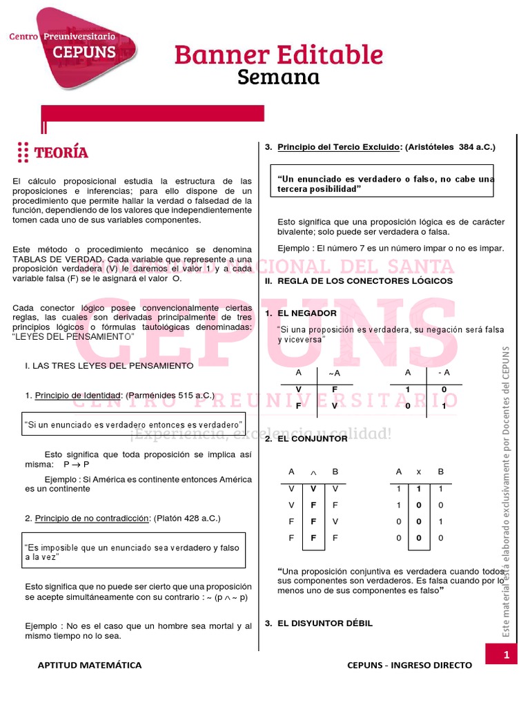 Semana 2-Verdad Formal | PDF | Proposición | Lógica