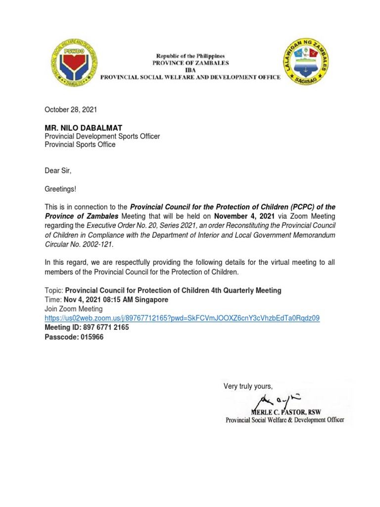 Pdso Letter | PDF