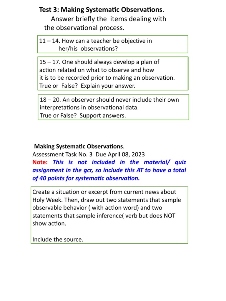 Systematic Observation Techniques Guide | PDF | Career & Growth