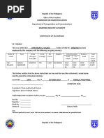 Marina Sea Service Sample Form (Annex D) - To Be Accomplished Onboard | PDF