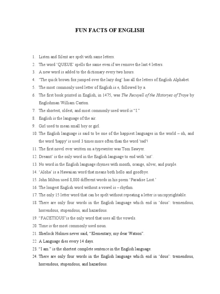 Fun Facts About English Literature | PDF | Voltaire | Novels