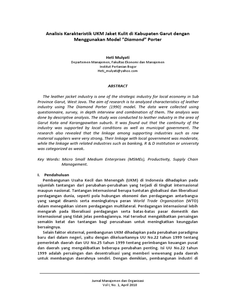 Analisis UKM Jaket Kulit Garut | PDF | Bisnis | Komputer