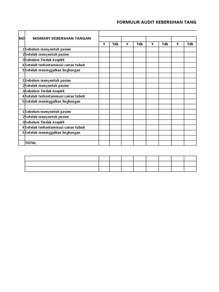Formulir Audit Kebersihan Tangan | PDF