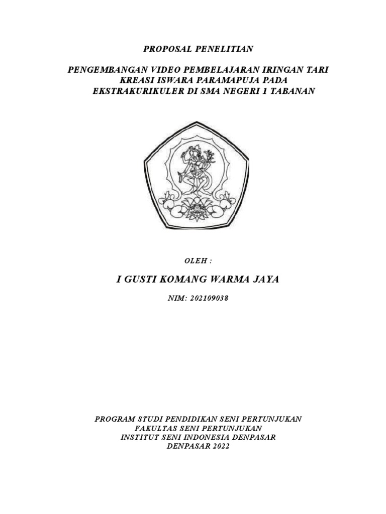 Perbaikan PROPOSAL PENELITIAN Gusmang | PDF | Seni