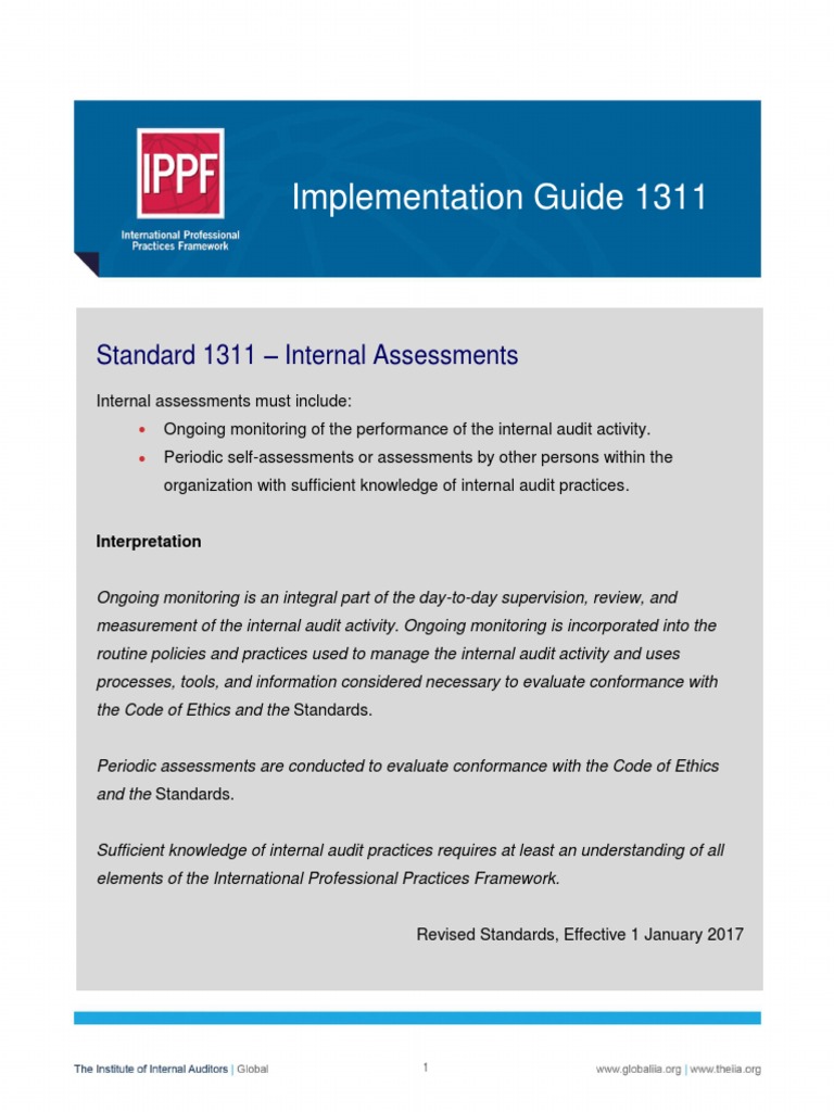 implementation-guide-standard-1311 | PDF | Internal Audit | Audit