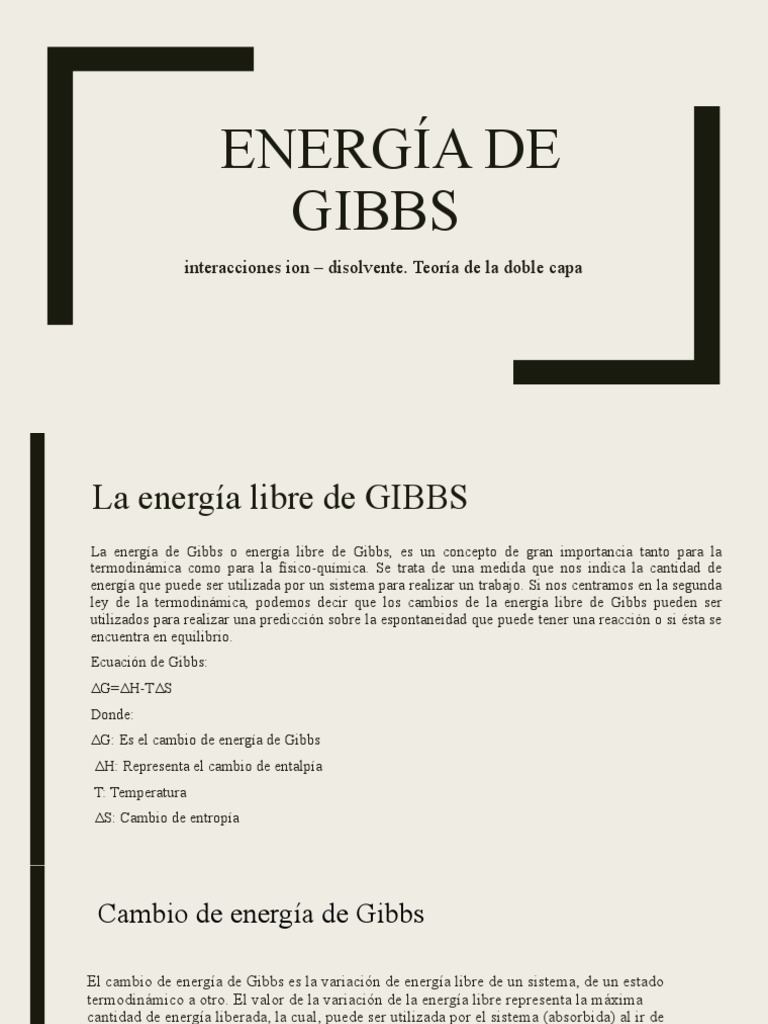 Energía de Gibbs | PDF | Energía libre de Gibbs | Entalpía