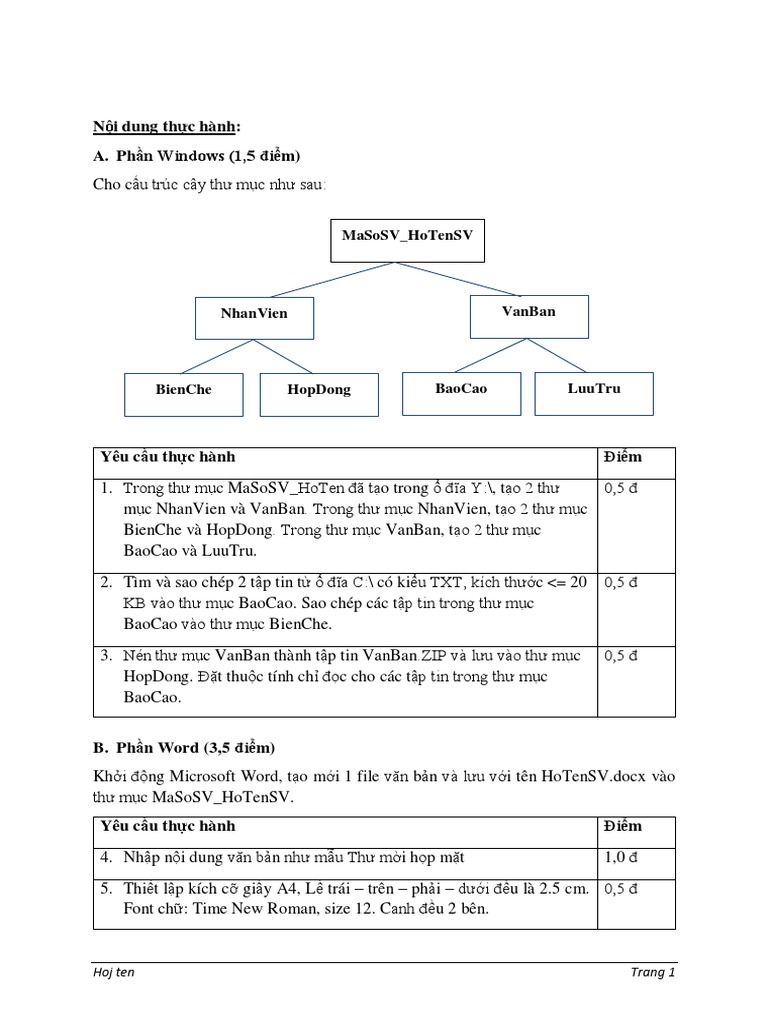 De Thi Thuc Hanh TINHOC Mau v2 | PDF