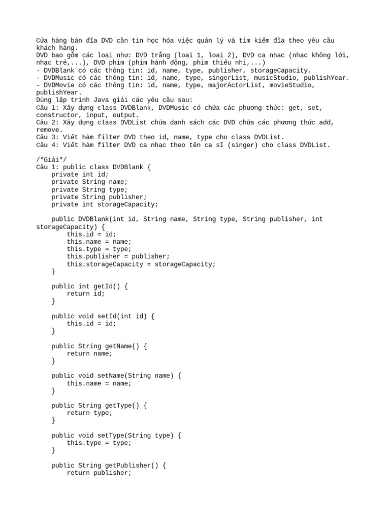 Giai BT OOP Java | PDF