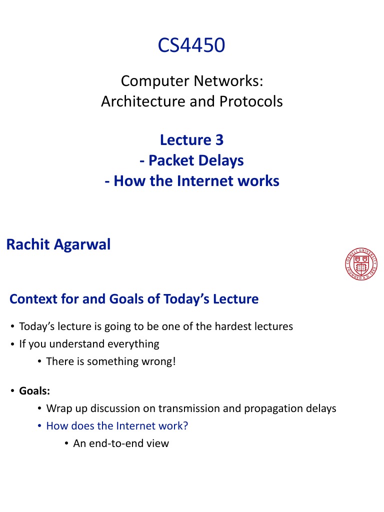 Lecture03 Packets Delay Internet | PDF | Computer Network | Router (Computing)