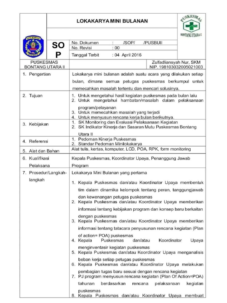 Minilok Bulanan 1 | PDF