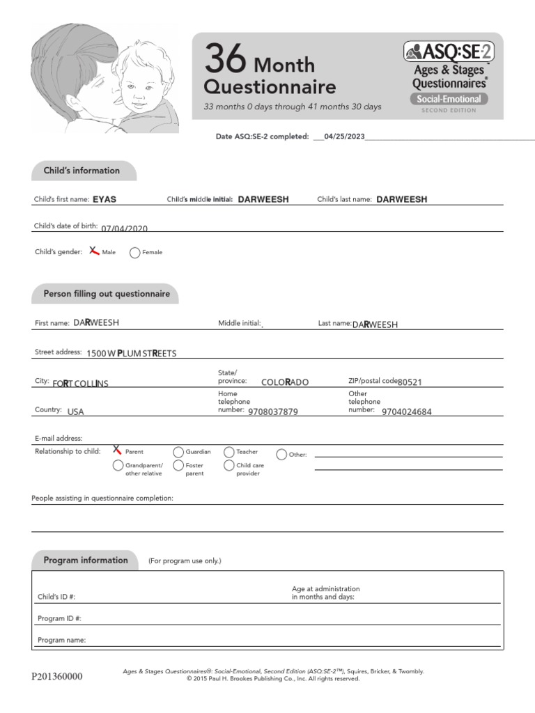 ASQ SE-2 English Questionnaire | PDF | Career & Growth