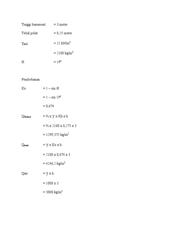 Tinggi Basement | PDF