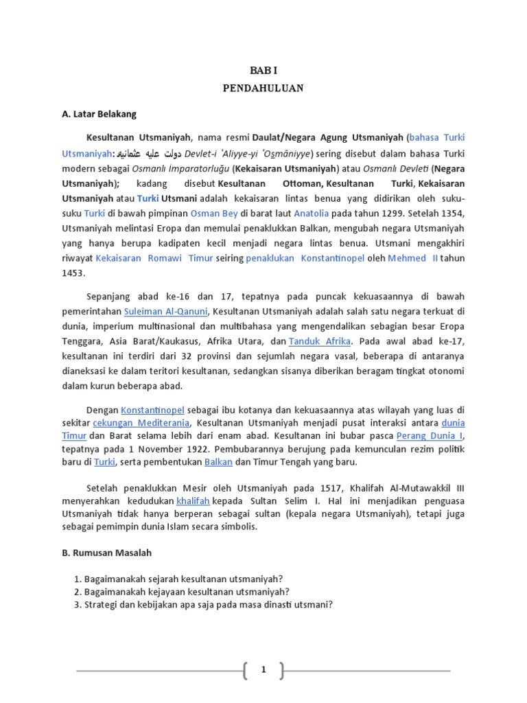 Sejarah Kesultanan Utsmaniyah | PDF