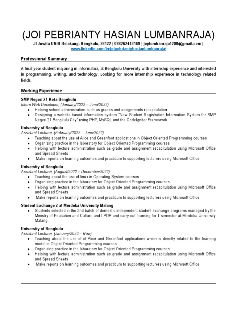 Resume Template & Cover Letter Bu Yo | PDF | Learning | Behavior ...